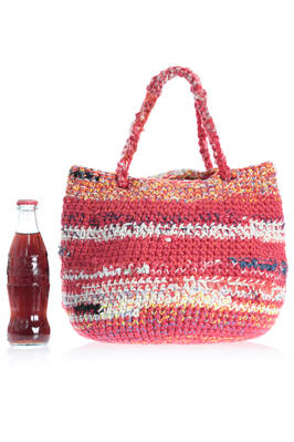 DANIELA GREGIS - Medium Multicoloured Bag In Hand-Worked Cotton And ...