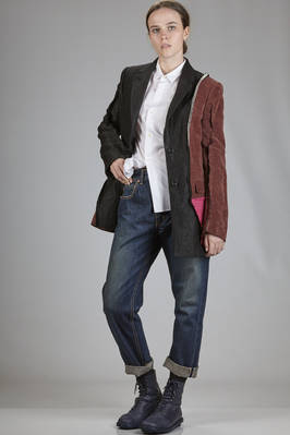 YANG LI - Blazer Jacket With Irregular Patchwork Of Different Fabrics ...