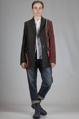 YANG LI - Blazer Jacket With Irregular Patchwork Of Different Fabrics ...