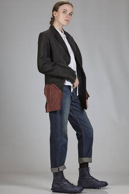 YANG LI - Blazer Jacket With Irregular Patchwork Of Different Fabrics ...