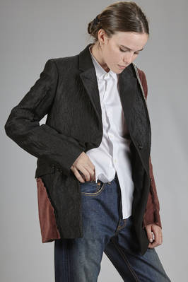 YANG LI - Blazer Jacket With Irregular Patchwork Of Different Fabrics ...