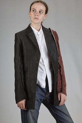 YANG LI - Blazer Jacket With Irregular Patchwork Of Different Fabrics ...