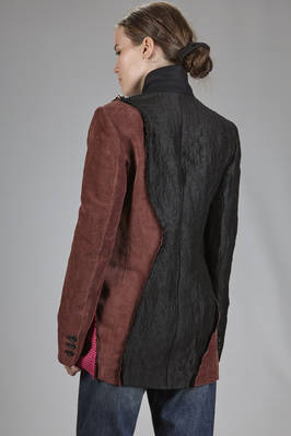 YANG LI - Blazer Jacket With Irregular Patchwork Of Different Fabrics ...
