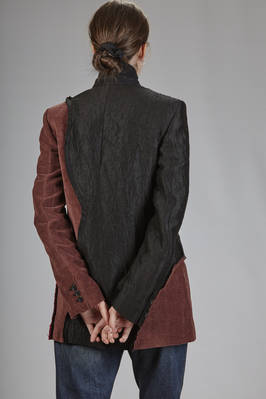 YANG LI - Blazer Jacket With Irregular Patchwork Of Different Fabrics ...