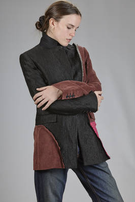 YANG LI - Blazer Jacket With Irregular Patchwork Of Different Fabrics ...