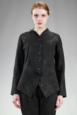 YUKAI - Hip Length Jacket In Light Cotton Cloth With Tone On Tone ...