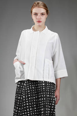 YUKAI - Hip Length Shirt Jacket In Cotton Muslin :: Ivo Milan