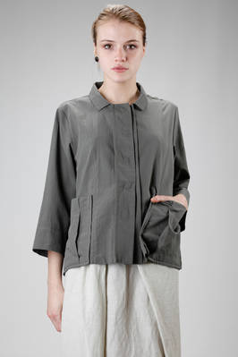 YUKAI - Hip Length Shirt Jacket In Cotton Muslin :: Ivo Milan