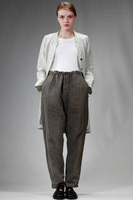 YUKAI - Long Jacket In Cotton And Linen Cloth With Moire Weaving :: Ivo ...