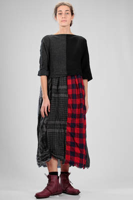 DANIELA GREGIS - Long And Wide Dress Made Of 9 Blocks Of Wool And ...