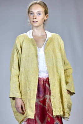 DANIELA GREGIS - Long And Wide Jacket In Washed Linen Gauze Doubled ...